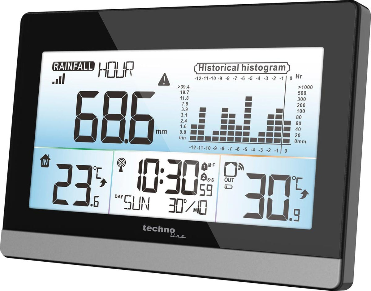 Weather station Technoline WS 9016 180x110x38mm black/silver with rain ...