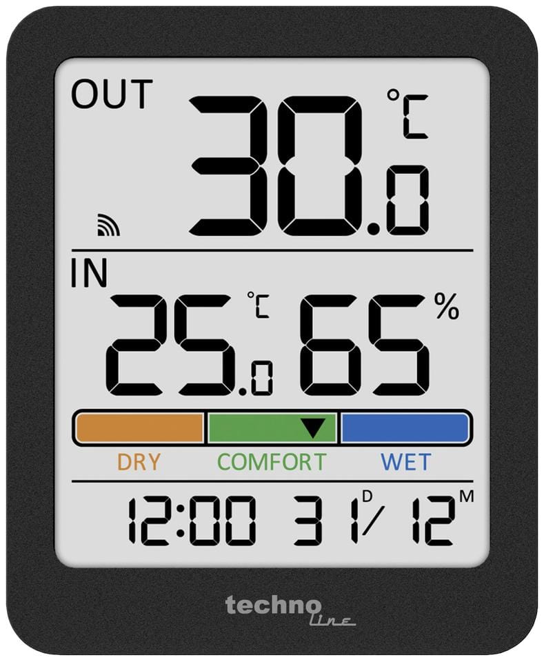 Thermometer Technoline WS 9488 81x98x22mm anthracite with 1 outdoor ...